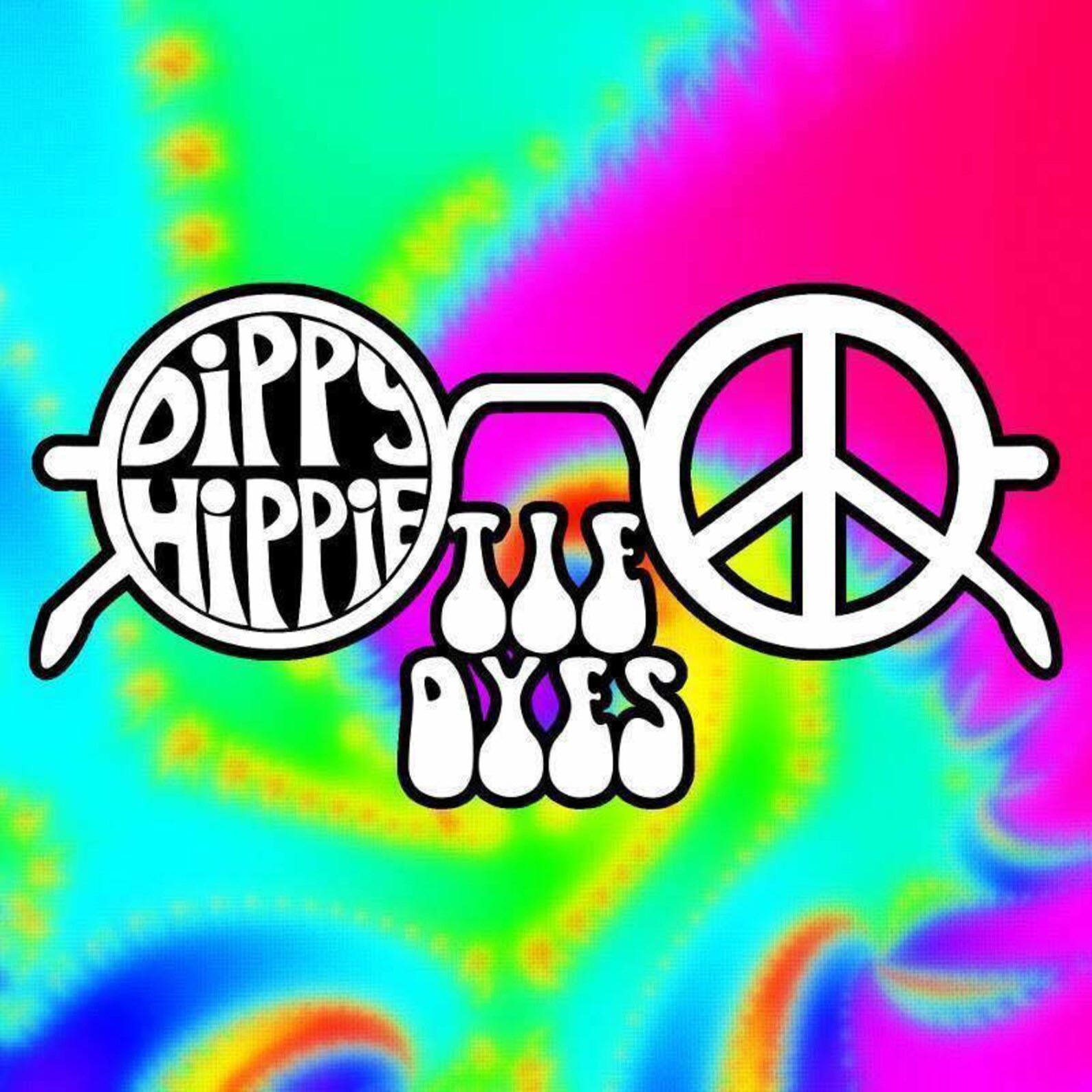 Dippy Hippie Tie Dyes Logo T-shirt Adult Small to 3X Handmade Tie Dye ...