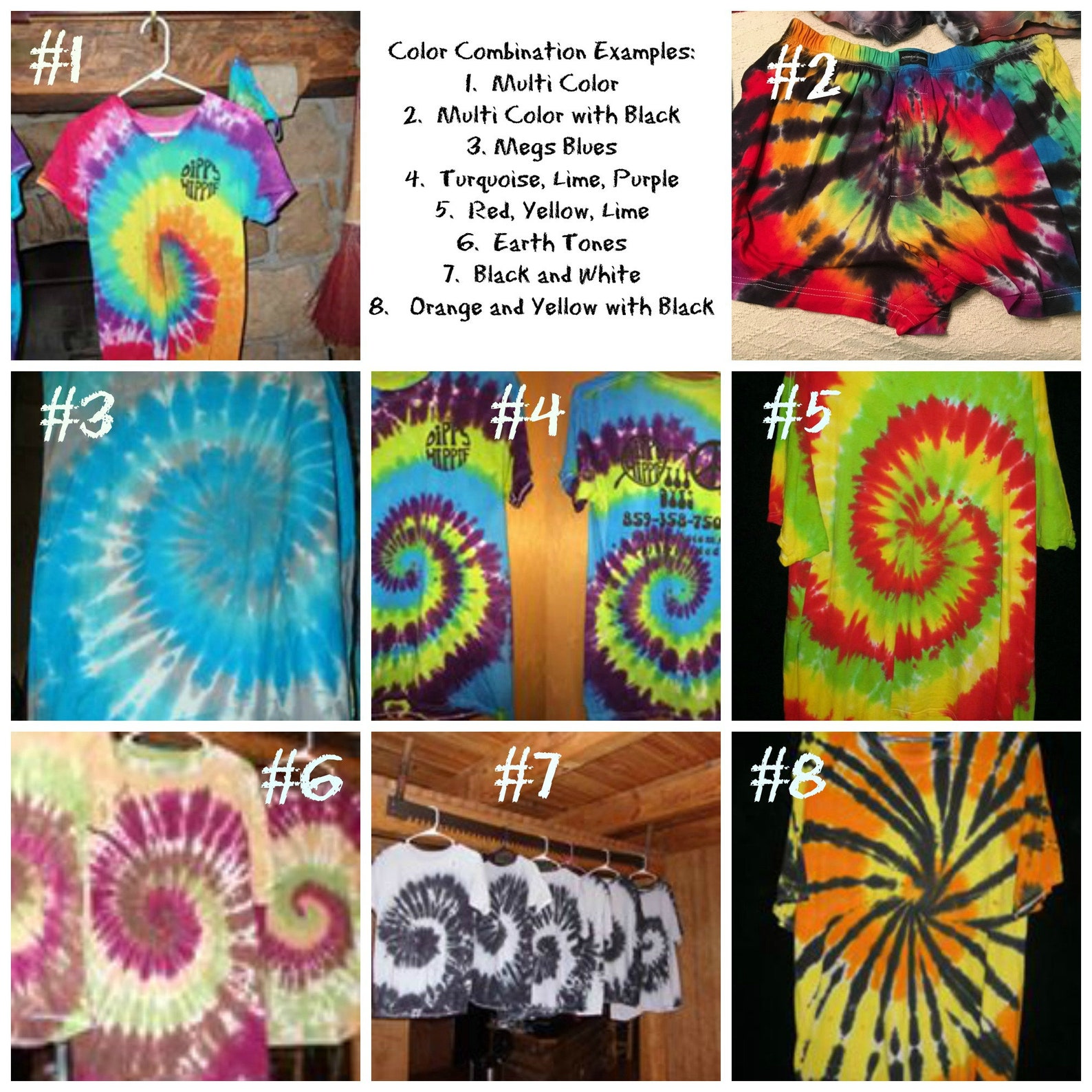 Dippy Hippie Tie Dyes Logo T-shirt Adult Small to 3X Handmade Tie Dye ...
