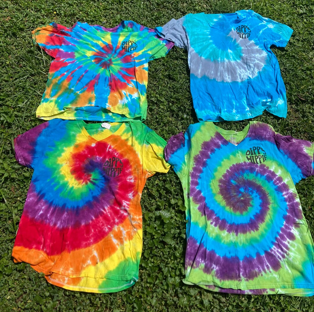 Dippy Hippie Tie Dyes Logo T-shirt Adult Small to 5X Handmade Tie Dye ...