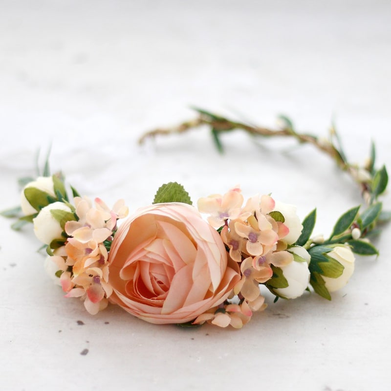 Coral Flower Crown - Etsy