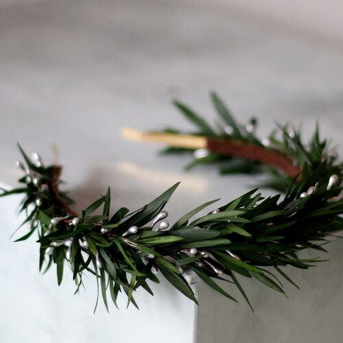 Green Leather Leaf Crown - Etsy