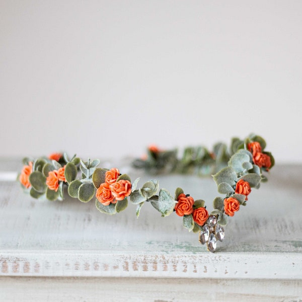 Orange Flower Crown - Etsy