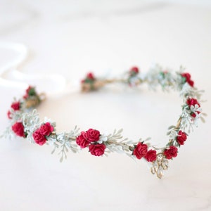 Red Elven Crown, Elvish Headpiece, Winter Wedding Circlet, Elf Tiara ...