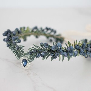 Blueberry Crown, Elven Tiara, Fairy Headband, Navy Blue Flower Crown ...