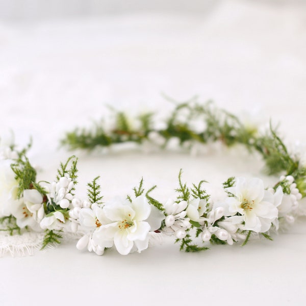 White Flower Crown - Etsy