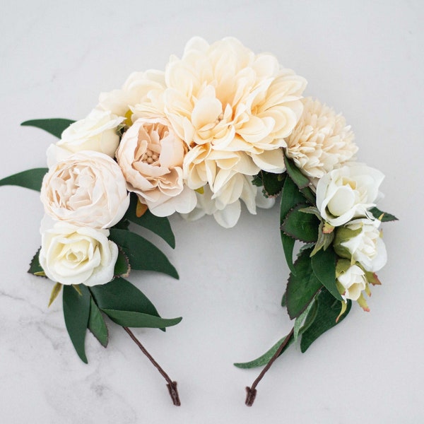 Ivory Flower Crown - Etsy