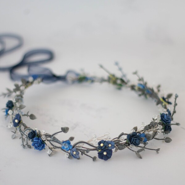 Blue Flower Crown - Etsy