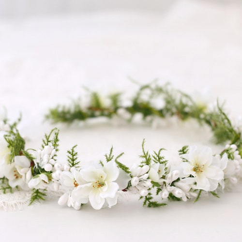 Ivory White Flower Crown for Wedding Bridal Hair Crown | Etsy