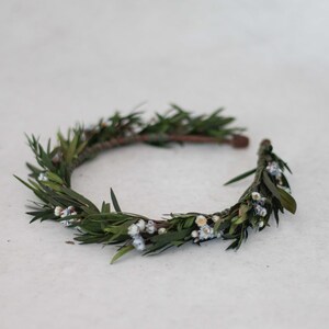 Dried Flower Hairband, Green Blue Floral Headband, Floral Hair Wreath ...