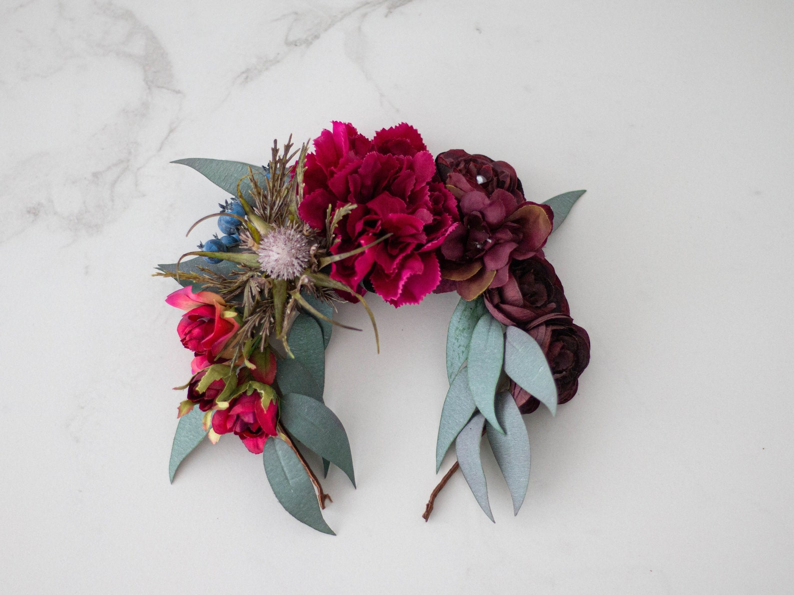 Flower Crown Headband Large Flower Headpiece Fall Flower - Etsy