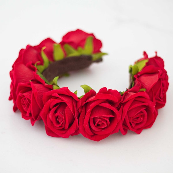 Red Rose Headband - Etsy
