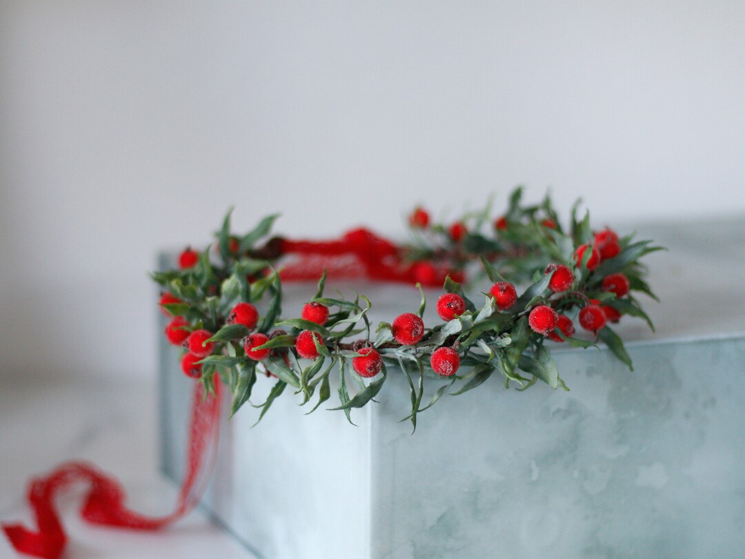 Red Berry Flower Crown, Hair Crown With Red Berries, Wedding Flower ...