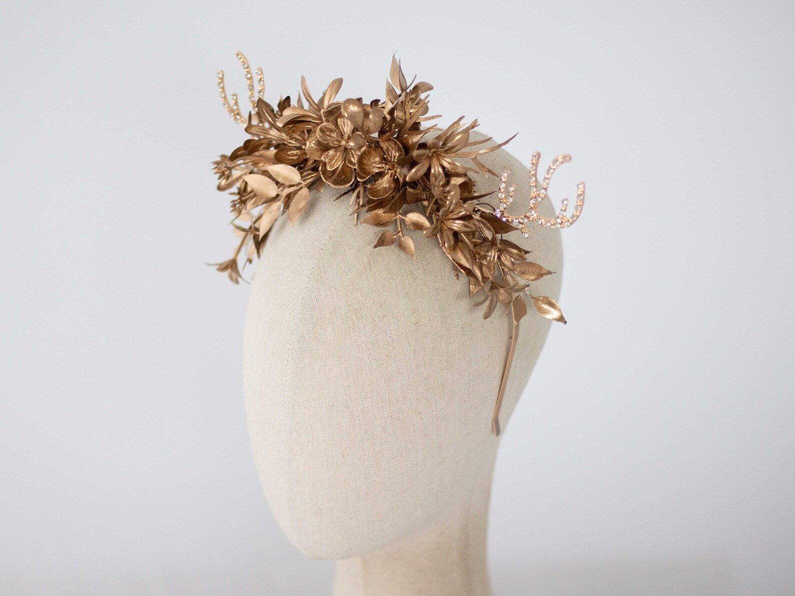 Gold Deer Antler Headband, Faun Costume Crown, Reindeer Headband With ...