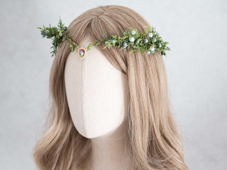 Woodland Elven Tiara: Juniper Forest Fairy Crown Headpiece - Etsy