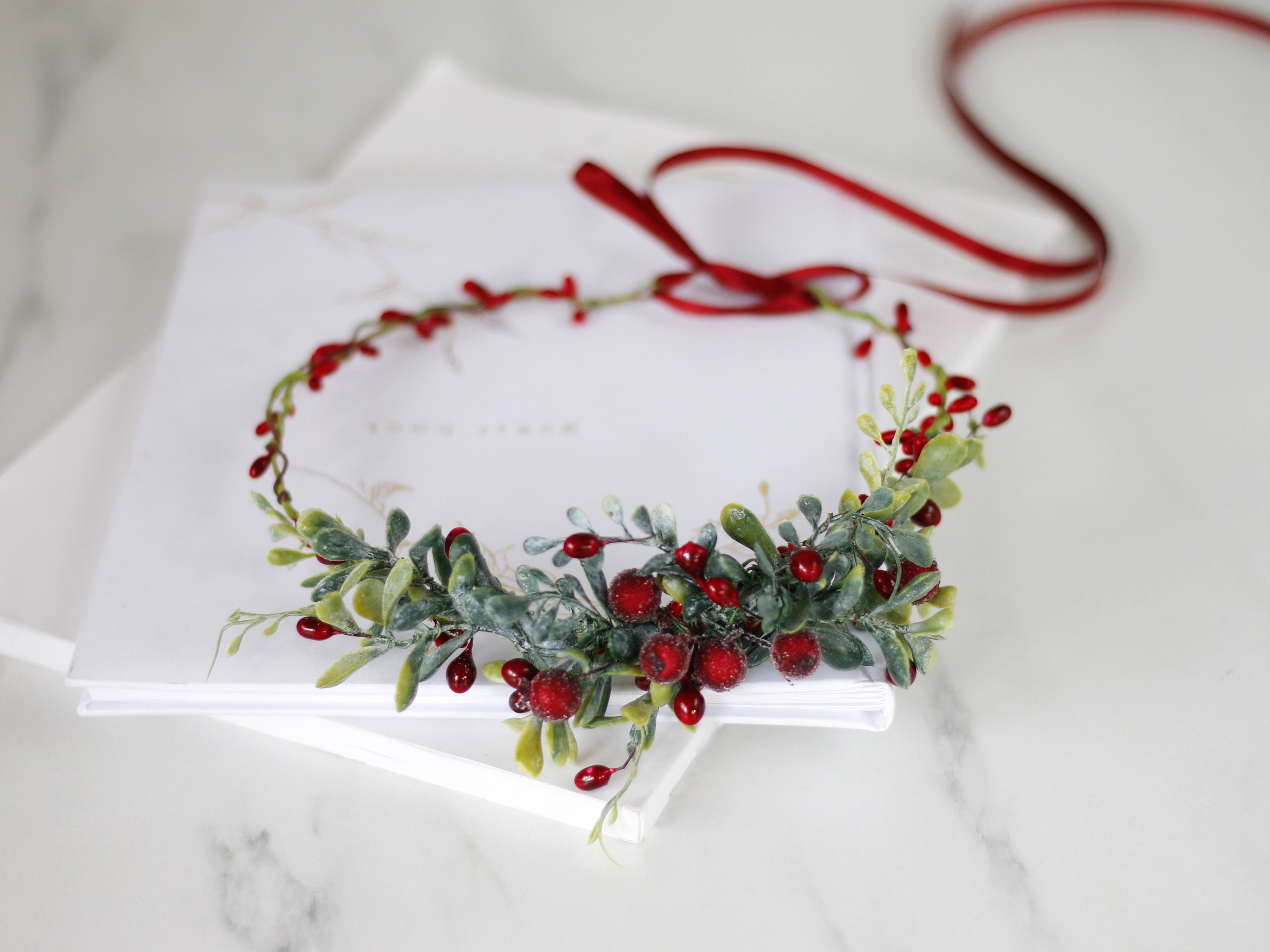 Winter Crown Red Berry Flower Crown Christmas Crown Wedding | Etsy