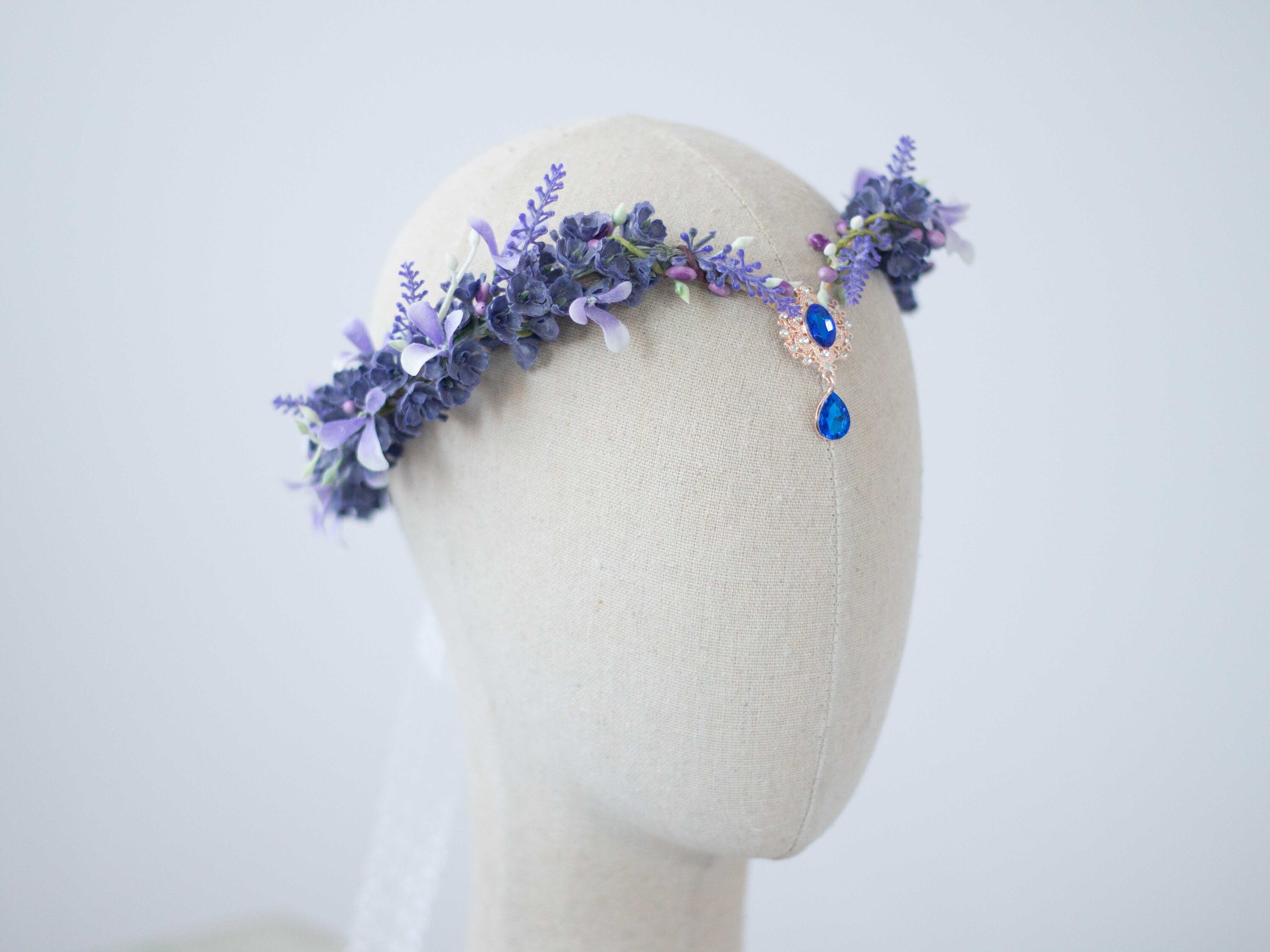 Lavender Flower Crown Elven Flower Crown Wedding Lavender - Etsy