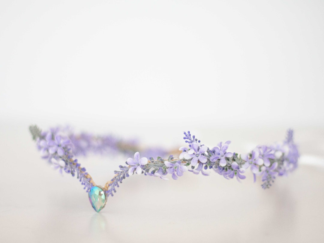 Lavender Elven Crown, Fairy Tiara, Flower Headband, Pale Purple Elven ...