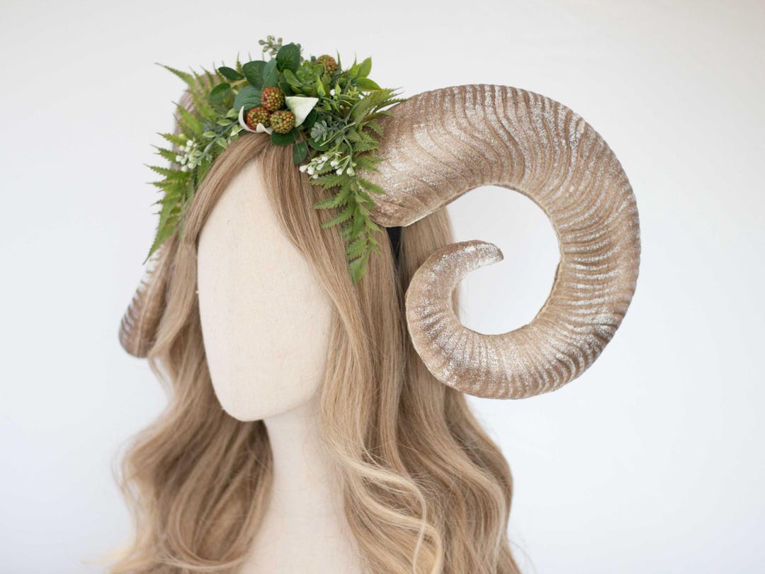 Ram Horns Headband, Pagan Headdress, Faun Costume, Cosplay Horns - Etsy