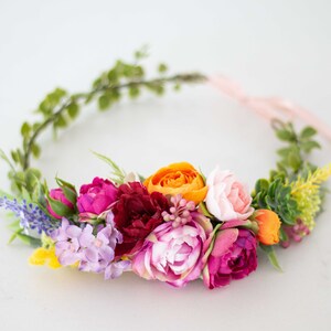 Colorful Flower Crown: Bohemian Wedding Headband - Etsy