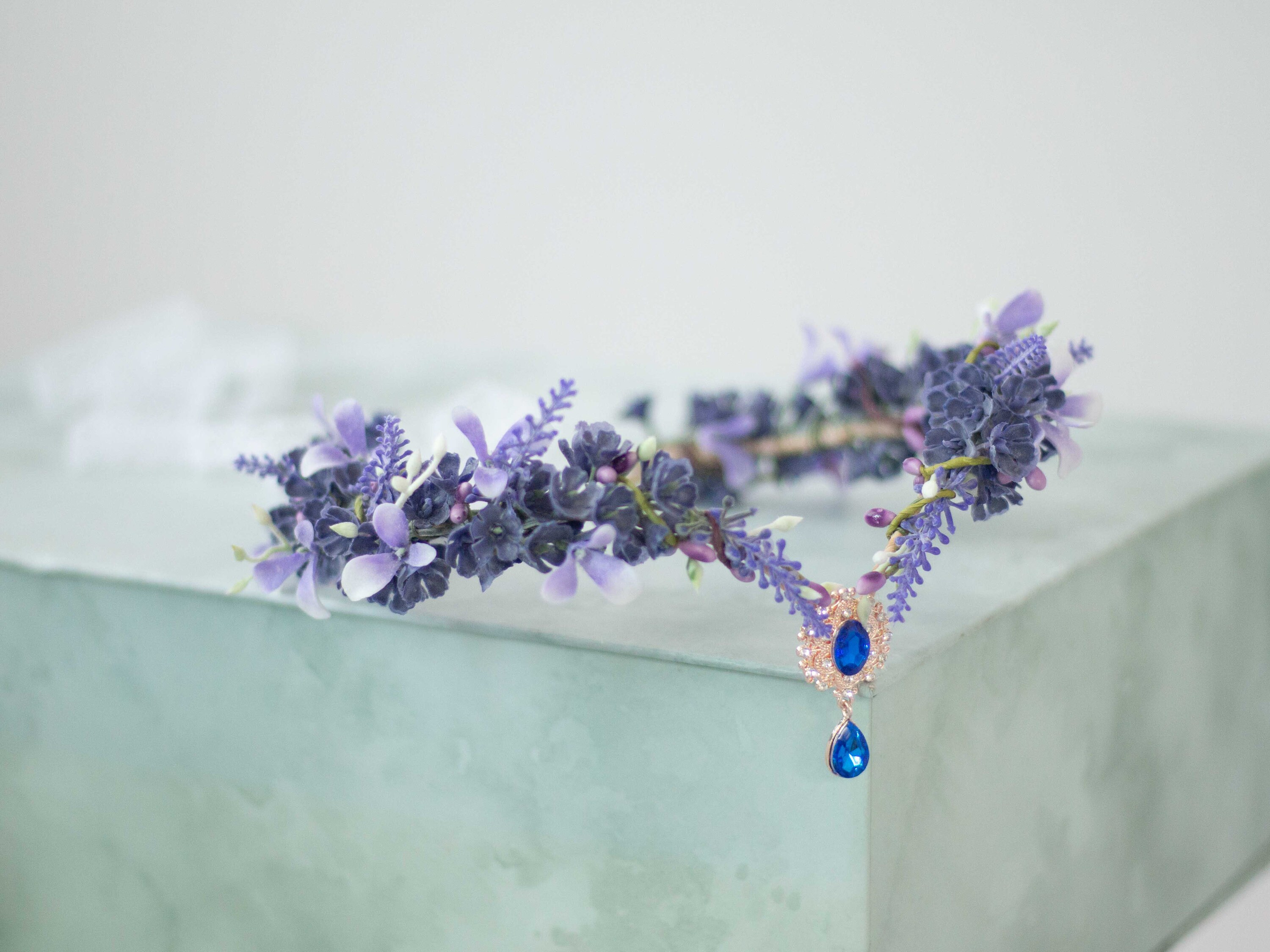 Lavender Flower Crown Elven Flower Crown Wedding Lavender - Etsy