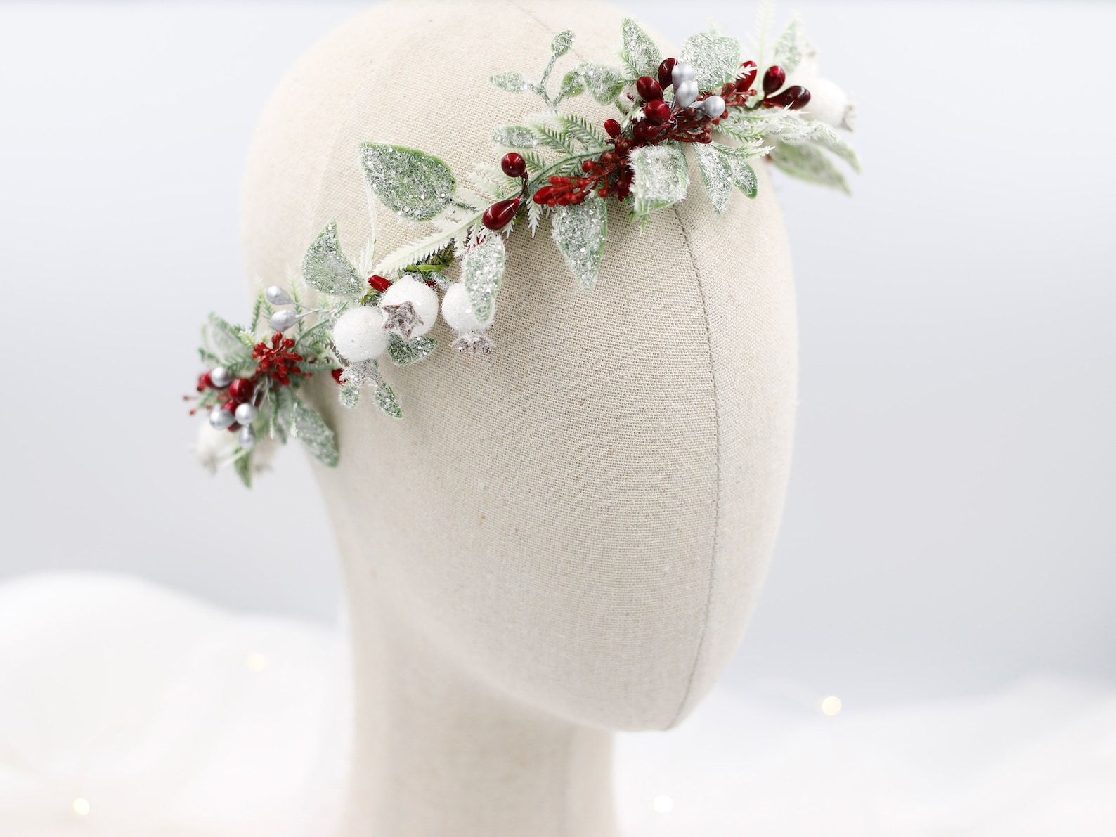 Frosted Flower Crown Winter Crown Holiday Crown Christmas | Etsy