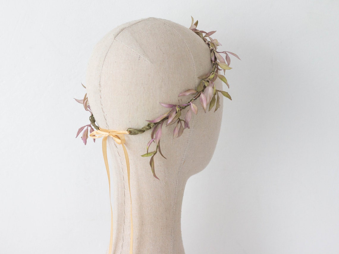 Purple Leaf Crown for Wedding Dainty Floral Crown Thin - Etsy