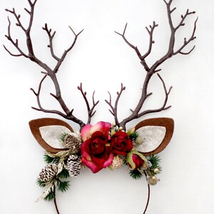 Red Deer Antler Headband, Woodland Headdress, Antler Headpiece, Faun ...