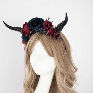 Evil Horns Headband, Pagan Antler Headpiece, Witch Crown, Black Faerie ...
