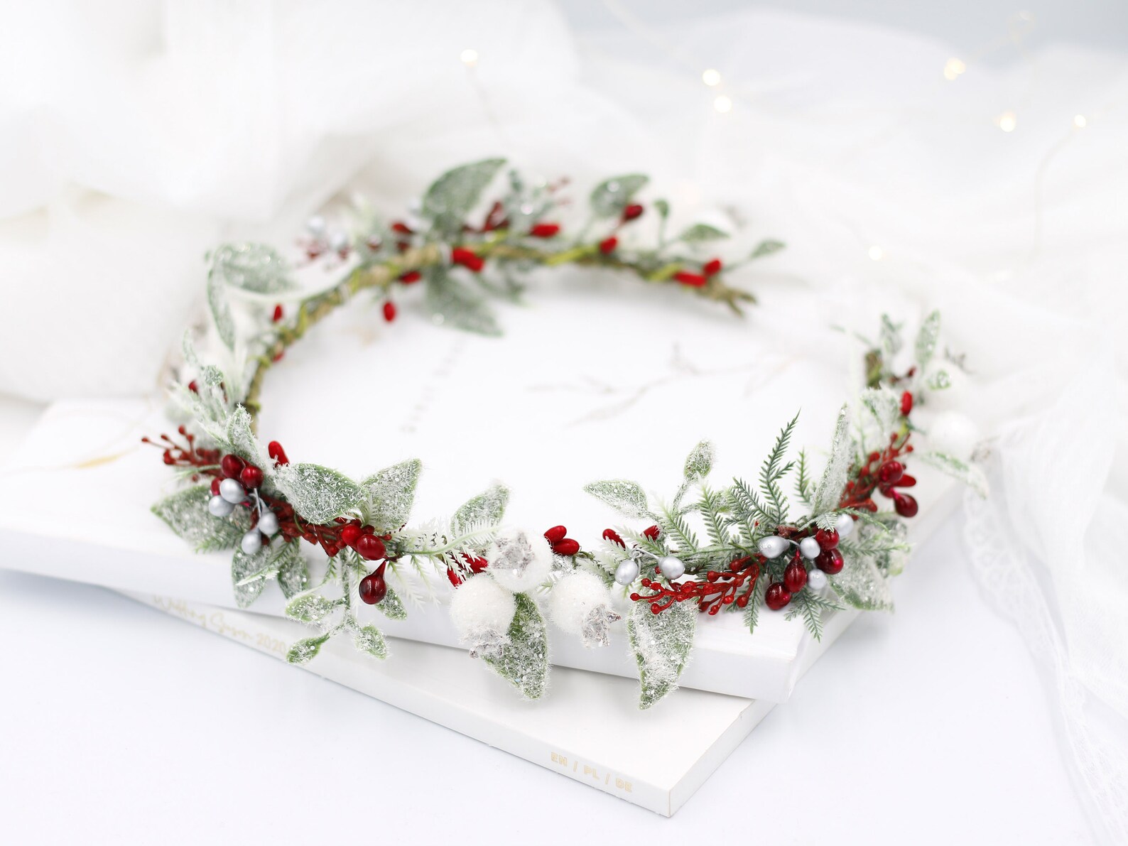 Frosted Flower Crown Winter Crown Holiday Crown Christmas | Etsy