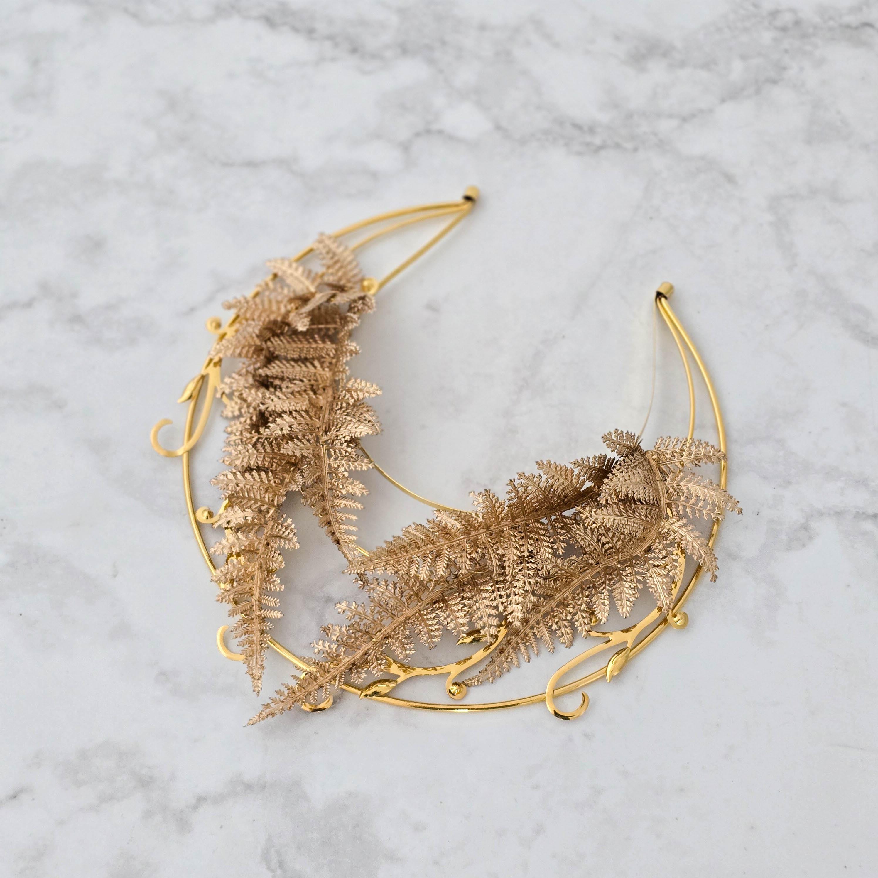 Gold Fern Leaf Crown: Greek Goddess Headpiece - Etsy