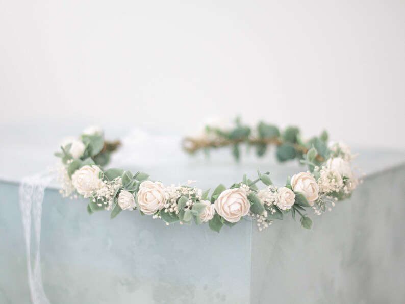 Eucalyptus Flower Crown Wedding Green Flower Crown - Etsy