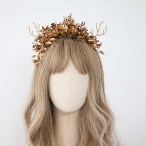 Gold Deer Antler Headband, Faun Costume Crown, Reindeer Headband With ...
