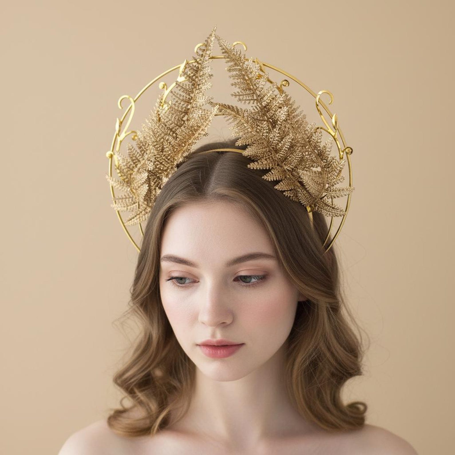 Gold Fern Leaf Crown: Greek Goddess Headpiece - Etsy