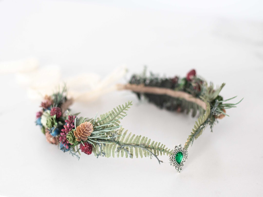 Elven Crown, Woodland Fairy Flower Crown, Elf Tiara, Medieval Wedding ...