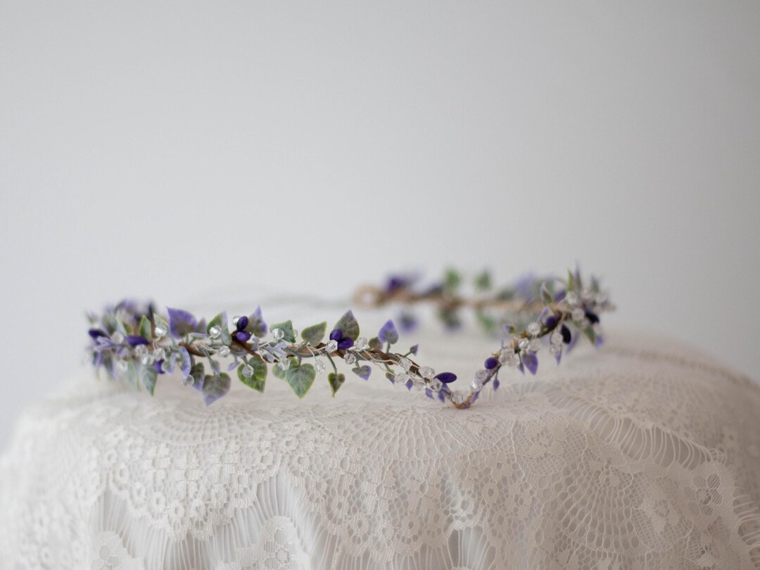 Ethereal Elven Crown: Lavender & Crystal Fairy Crown, Fantasy Wedding ...