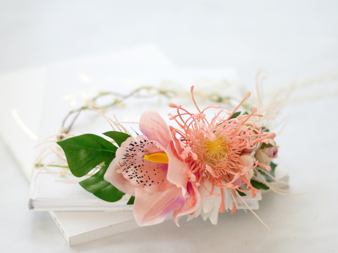 Tropical flower crown | Etsy