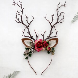 Red Deer Antler Headband, Woodland Headdress, Antler Headpiece, Faun ...