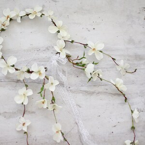 Delicate White Cascade Flower Crown Wedding Flower Crown | Etsy