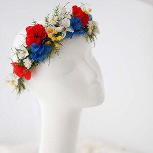 Poppy Flower Crown, Cornflower Flower Crown, Red Poppy Floral Wreath ...