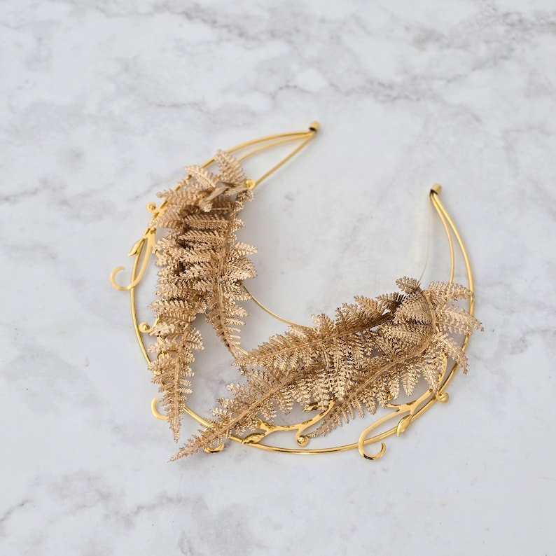 Gold Fern Leaf Crown: Greek Goddess Headpiece - Etsy