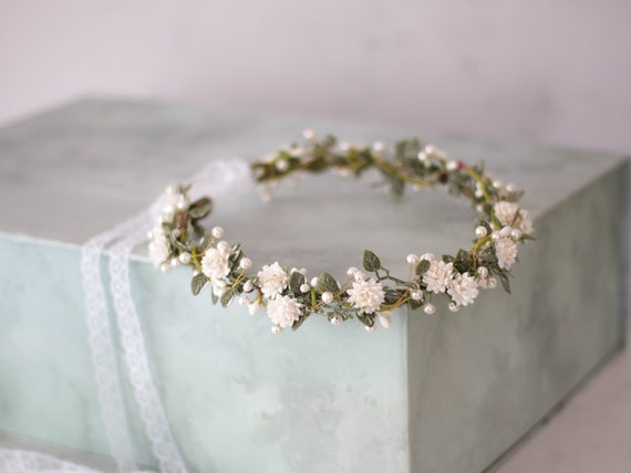 Dainty flower crown wedding bridal flower crown flower hair | Etsy