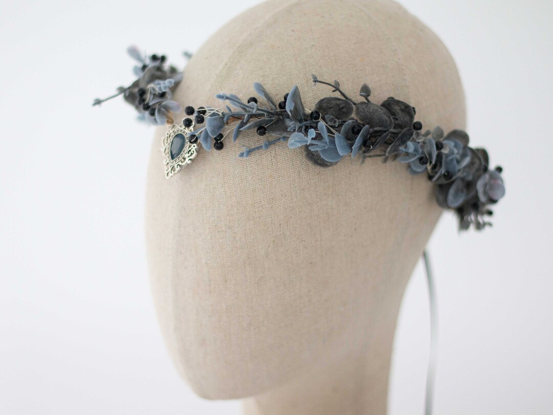 Dark Elven Crown, Black Gray Wedding Hairband, Evil Queen Crown, Elf ...