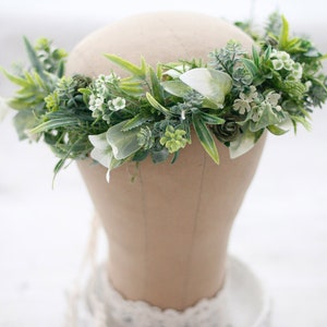 Greenery Leaf Crown Wedding, Green Bridal Crown, Succulent Floral Crown ...