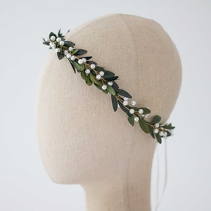 Real Leaf Flower Crown, Pearl Crown, Preserved Leaf Hair Wreath, Dainty ...