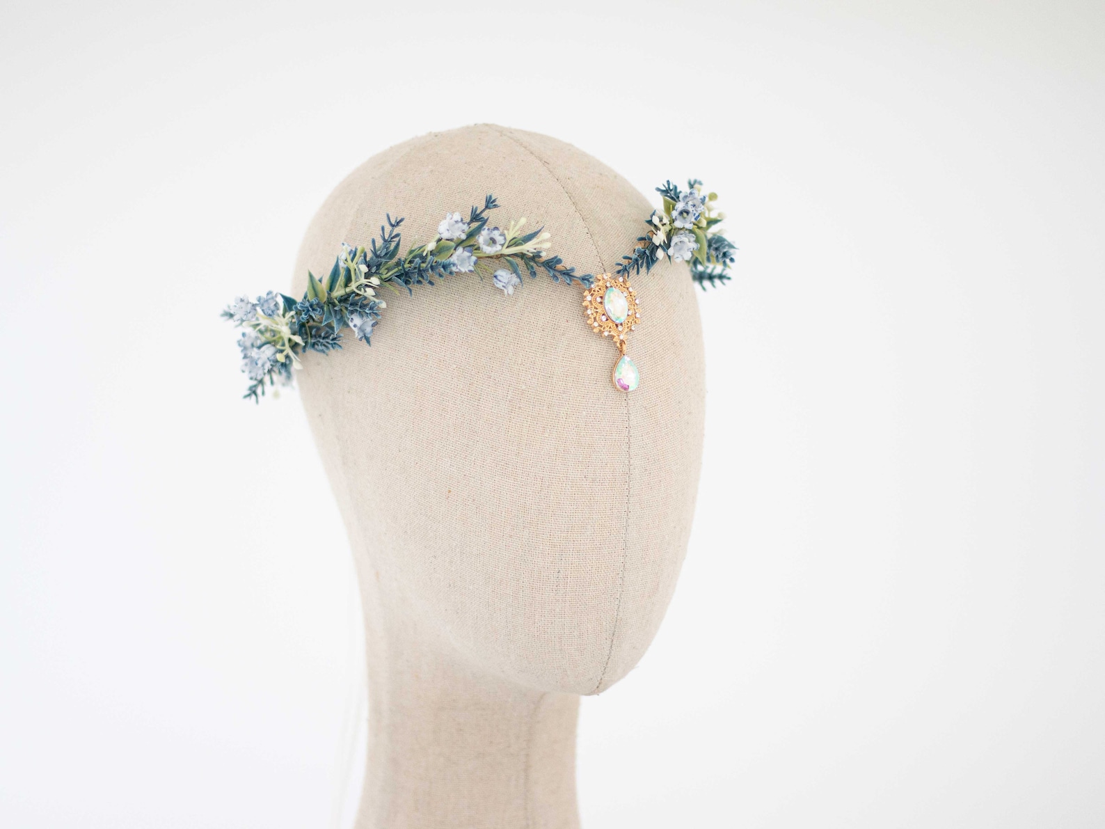 Blue Elven Tiara Woodland Flower Tiara Fairy Floral Crown - Etsy
