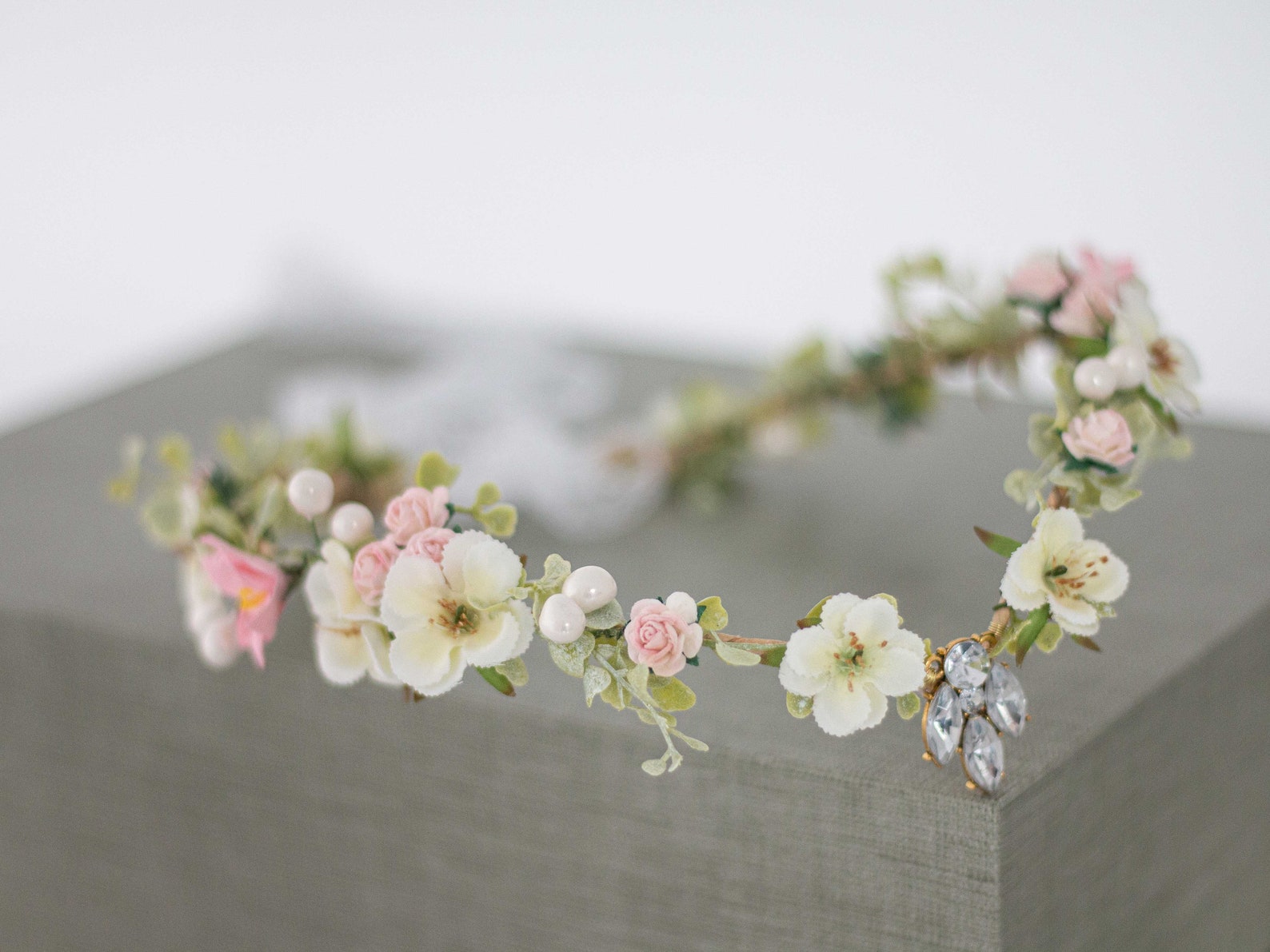 Elven Fairy Crown Elvish Flower Crown Elf Headpiece Blush - Etsy