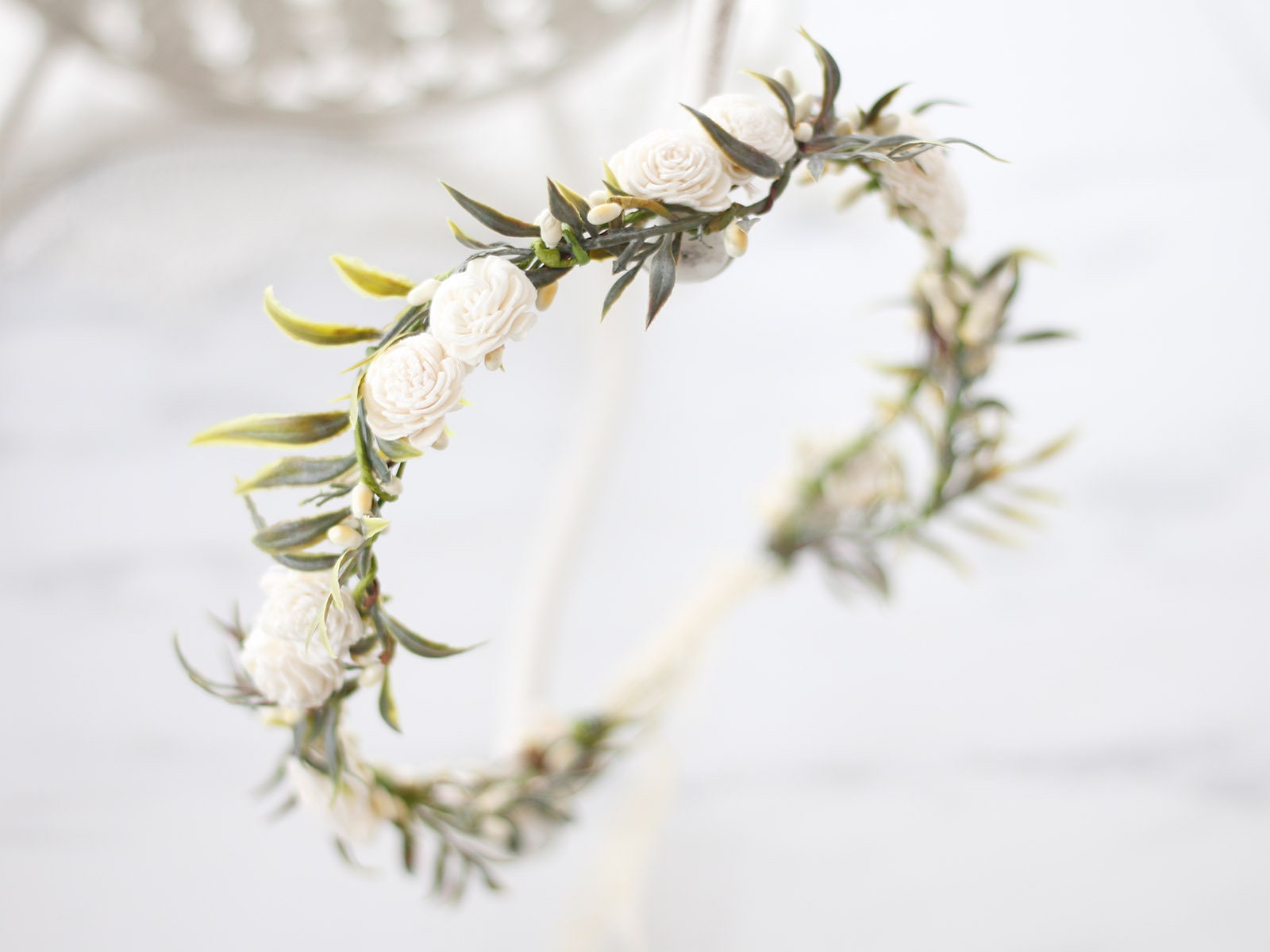 Rustic Flower Crown Wedding Boho Bride Crown Wedding Flower - Etsy