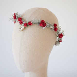 Red Elven Crown, Elvish Headpiece, Winter Wedding Circlet, Elf Tiara ...