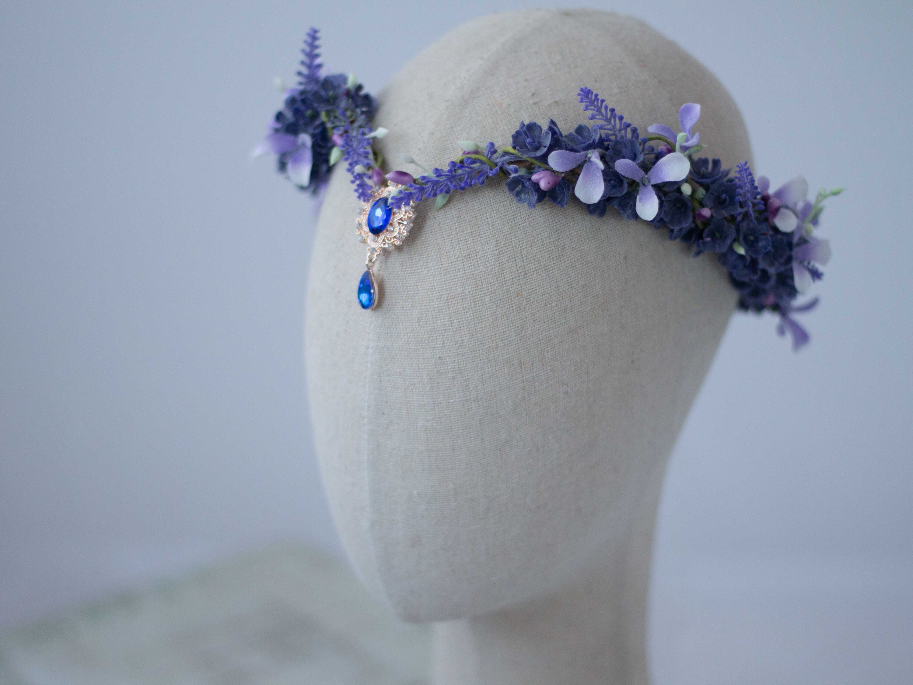 Lavender Flower Crown Elven Flower Crown Wedding Lavender - Etsy