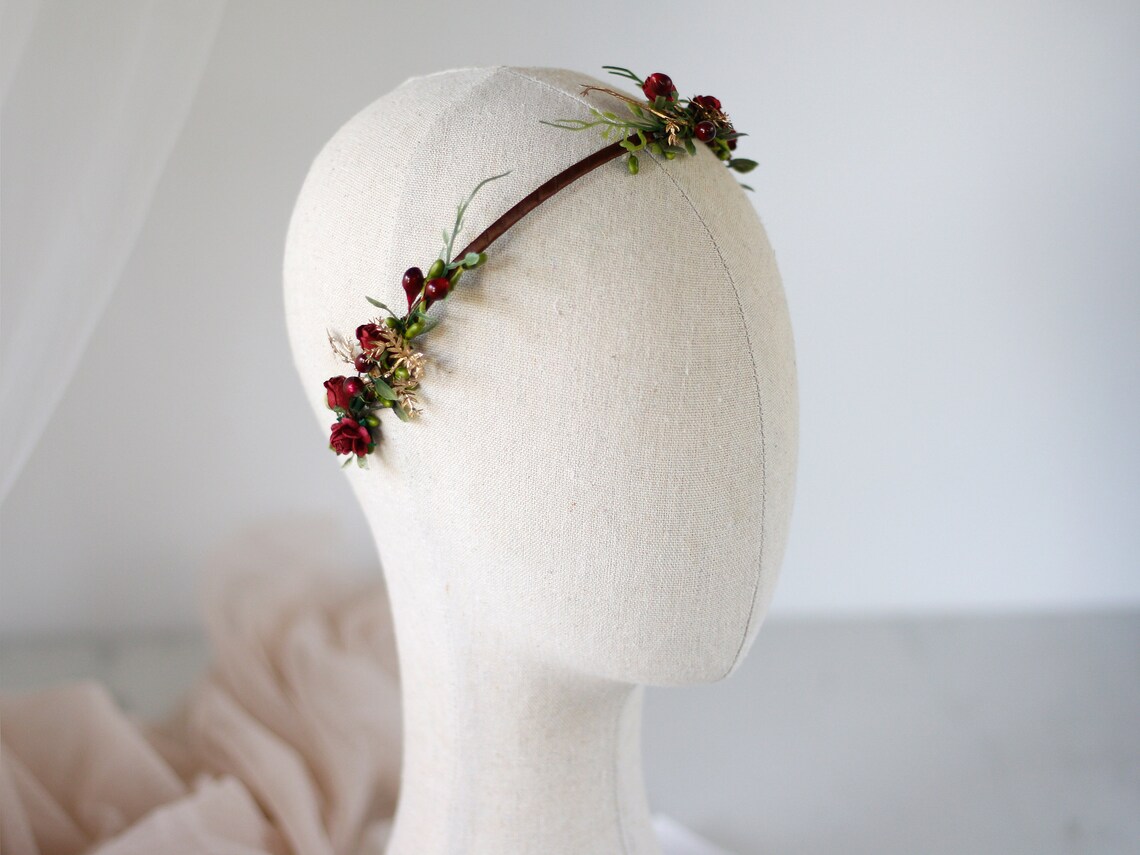 Dainty Flower Crown Red Rose Flower Headband Fairy Crown | Etsy